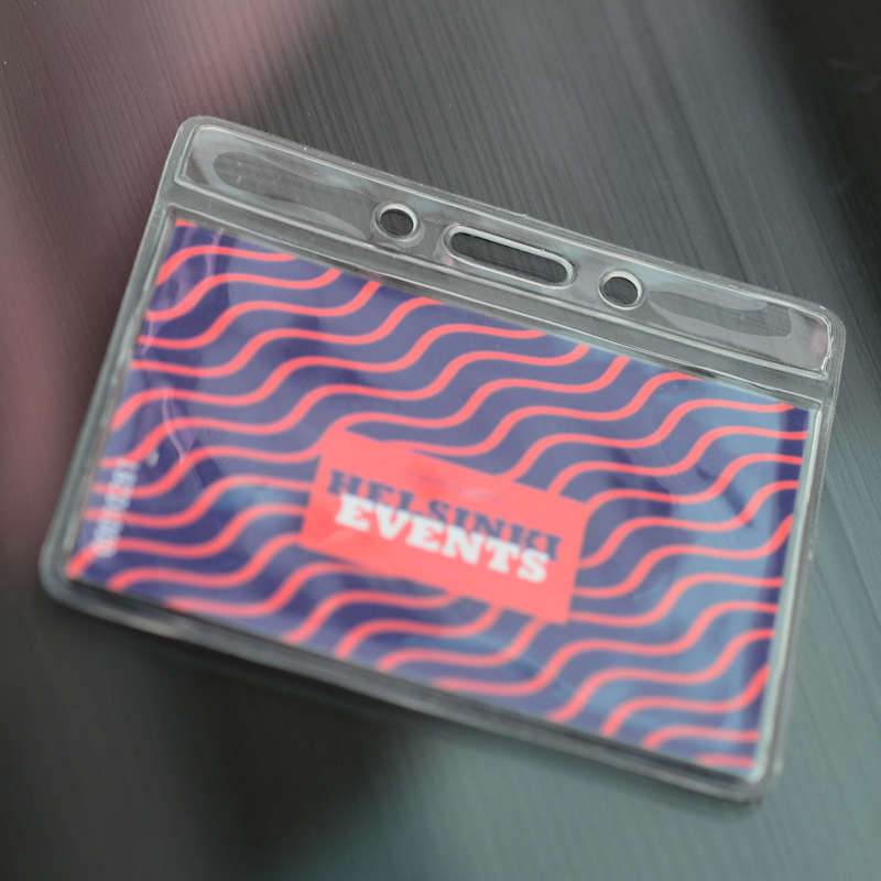 3.4x2.25" Clear Small Conference Badge Holder - Pinpops®