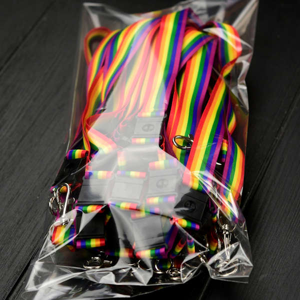 3/4" Rainbow Pride Lanyard with Rainbow Colors - Pinpops®