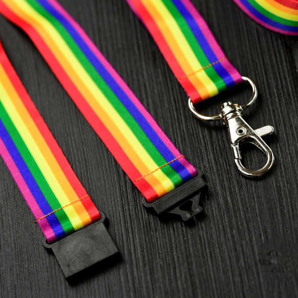 3/4" Rainbow Pride Lanyard with Rainbow Colors - Pinpops®