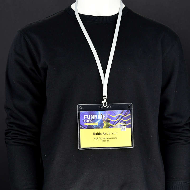 5.8x4.2" Clear Large Horizontal Conference Badge Holder - Pinpops®