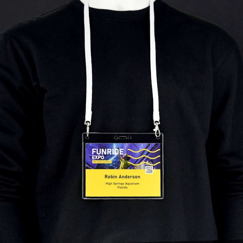 5.8x4.2" Clear Large Horizontal Conference Badge Holder - Pinpops®