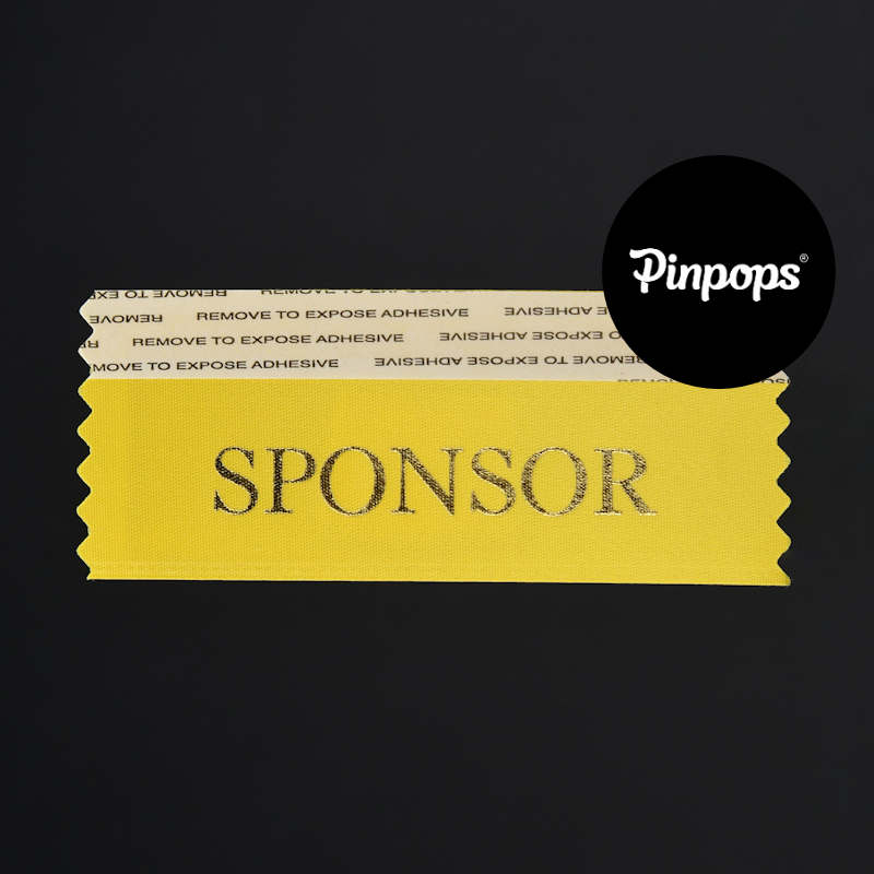 Yellow SPONSOR Stackable Badge Ribbons - Pinpops®