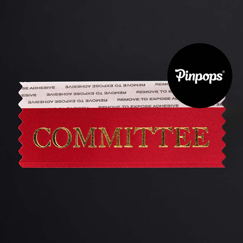 Red COMMITTEE Stackable Badge Ribbons - Pinpops®