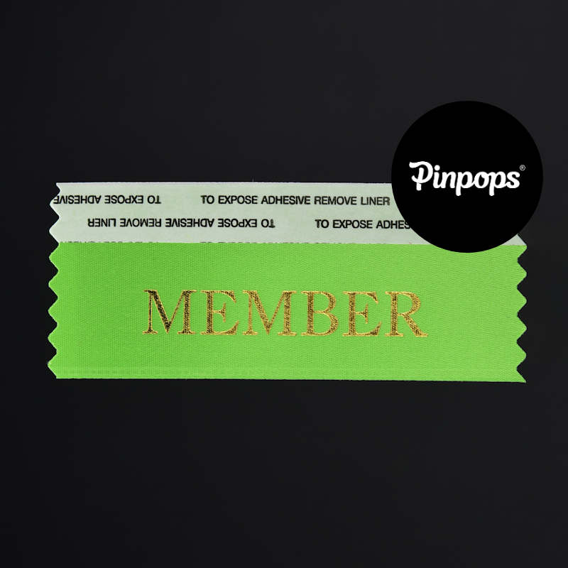 Green MEMBER Stackable Badge Ribbons - Pinpops®