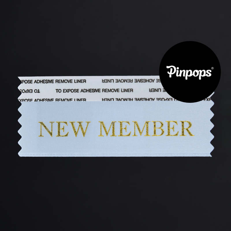Light Blue NEW MEMBER Stackable Badge Ribbons - Pinpops®