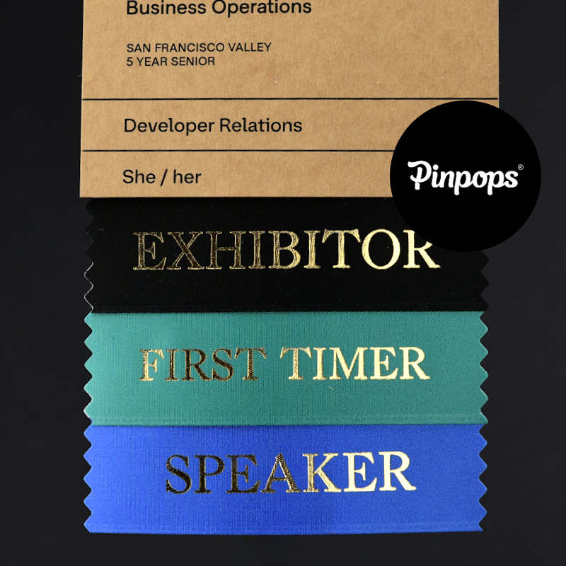 White HOSTESS Stackable Badge Ribbons - Pinpops®