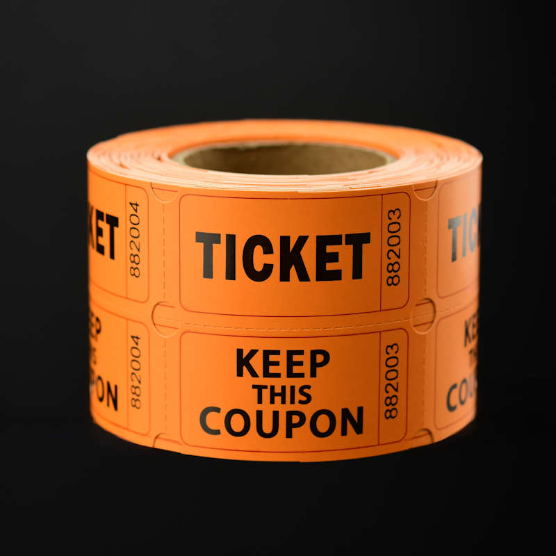 Orange Raffle Tickets - Pinpops®